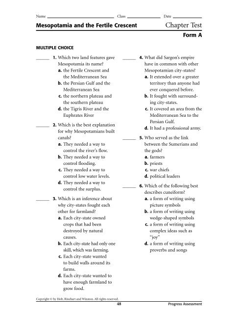 Chapter Test - Matthewbowser.com