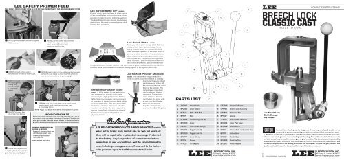 Breech Lock Classic Cast - Lee Precision,Inc.