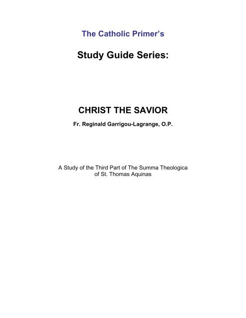 Study Guide Series: - The Catholic Primer
