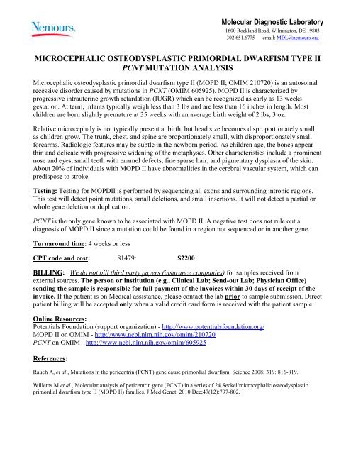 Microcephalic Osteodysplastic Primordial Dwarfism