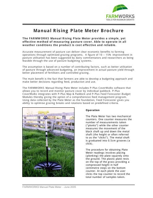 Manual Rising Platemeter - Farmworks