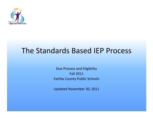 The Standards Based IEP Process - Fairfax County Public Schools