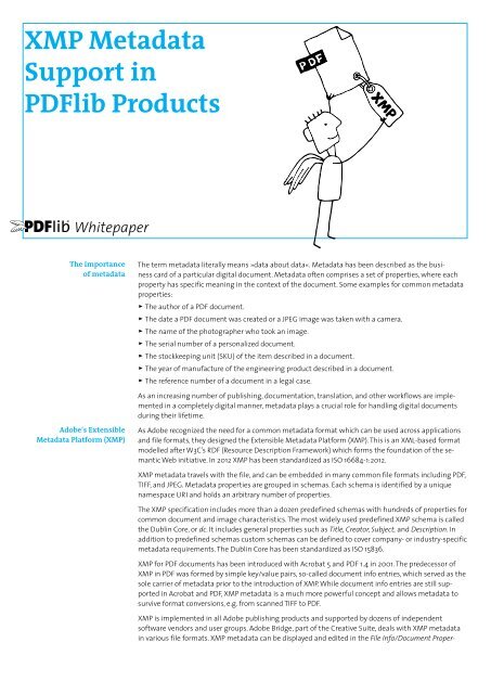Whitepaper: XMP Metadata support in PDFlib products