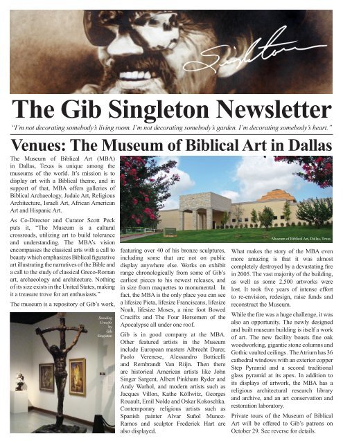 The Gib Singleton Newsletter Venues