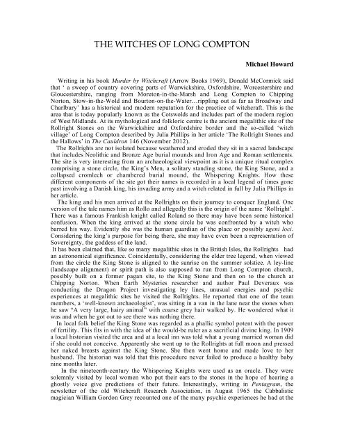 LONG COMPTON howard - The Cauldron