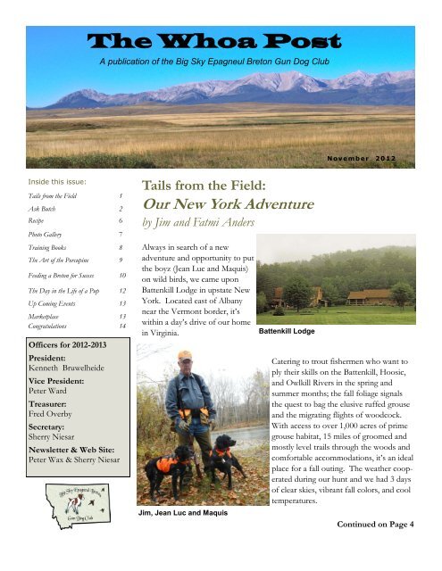 The Whoa Post - Big Sky Epagneul Breton Gun Dog Club