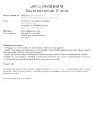 Conan (d20) Character Sheet - The Cobwebbed Forest