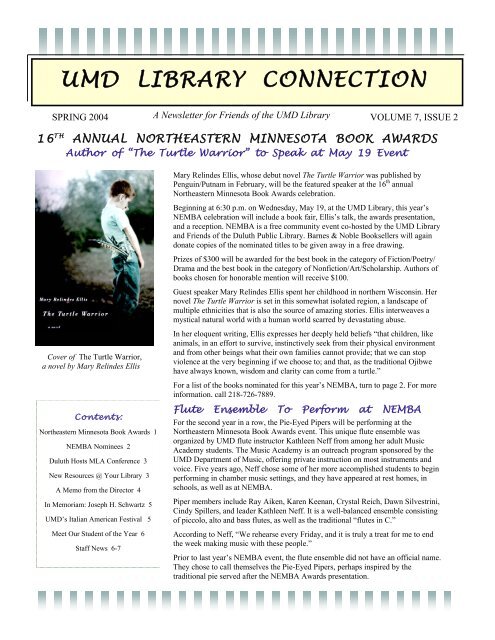 UMD LIBRARY CONNECTION - University of Minnesota Duluth