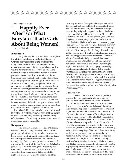 Happily Ever After” (or What Fairytales Teach Girls About Being ...