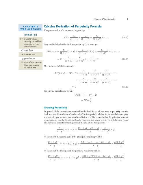 Calculus Derivation of Perpetuity Formula