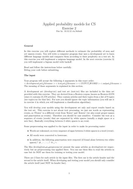 Applied probability models for CS