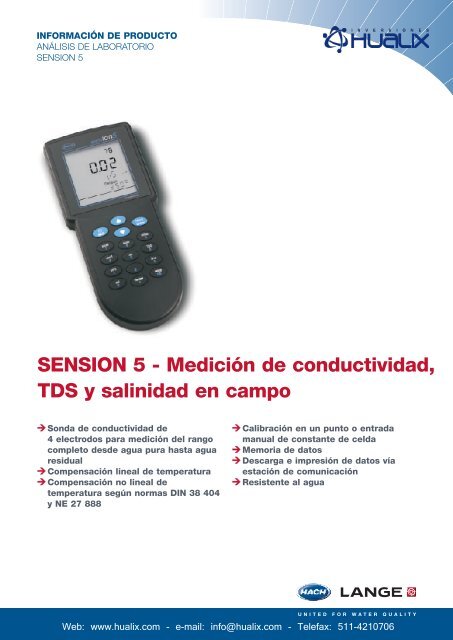 SENSION 5 - Medición de conductividad, TDS y salinidad en campo