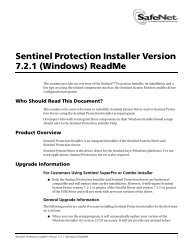 Sentinel Protection Installer Version 7.5.0 ... - Matrix Software