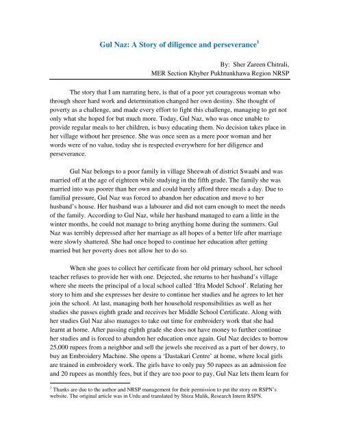 Gul Naz: A Story of diligence and perseverance