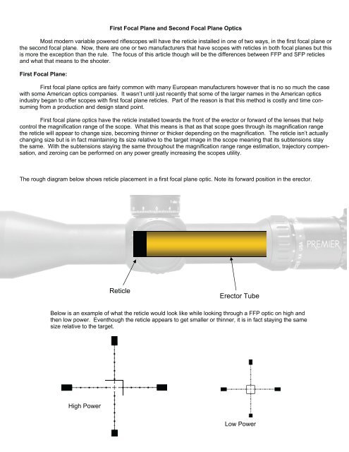 Reticle Erector Tube