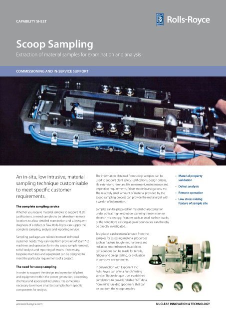 Scoop Sampling - Rolls-Royce