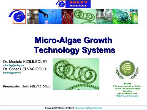 Micro-Algae Growth Technology Systems - iimsam