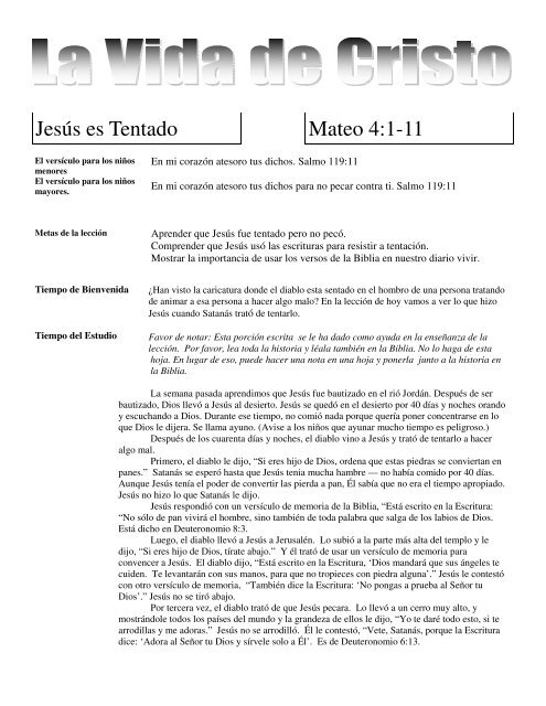 Jesús es Tentado Mateo 4:1-11 - Mission Arlington