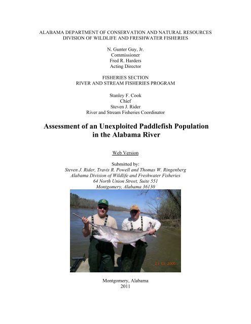 2011 Alabama River Paddlefish Study Report