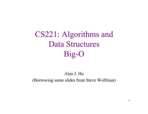Big-O Notation Lecture Slides - Ugrad.cs.ubc.ca