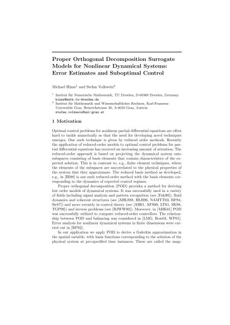 Proper Orthogonal Decomposition Surrogate Models For Nonlinear