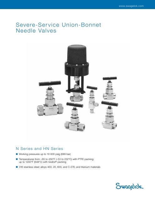 Severe-Service Union-Bonnet Needle Valves, N Series ... - Swagelok