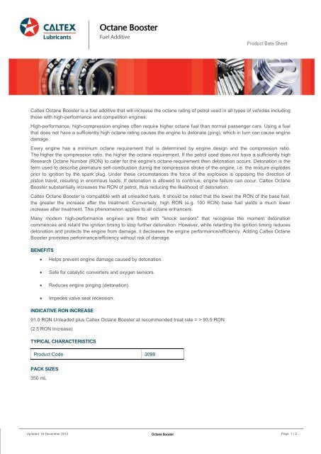 Octane Booster - Caltex