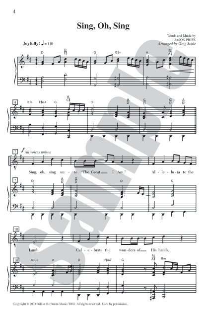 Sing, Oh, Sing (Octavo SAMPLE) - Rejoice Music