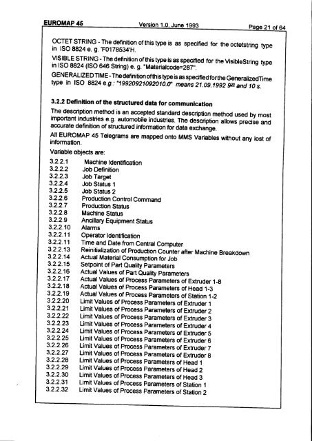 OCTET STRING - The deﬁnition of this type is as ... - Euromap