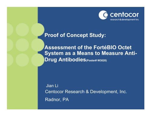 Proof of Concept Study: Assessment of the FortéBIO Octet ... - ForteBio