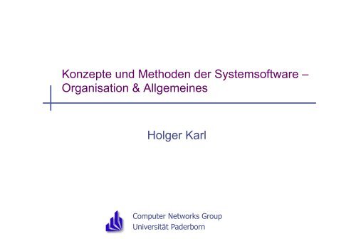 Principles of Computer System Design - Universität Paderborn