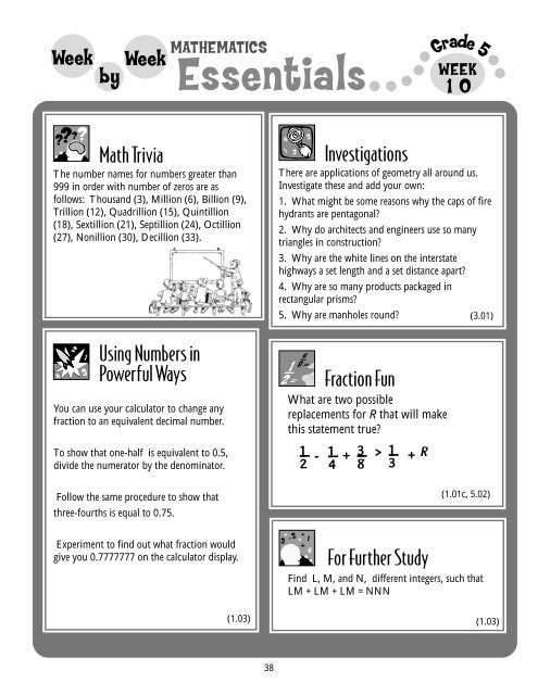 Weeks 10-12 - Mathematics