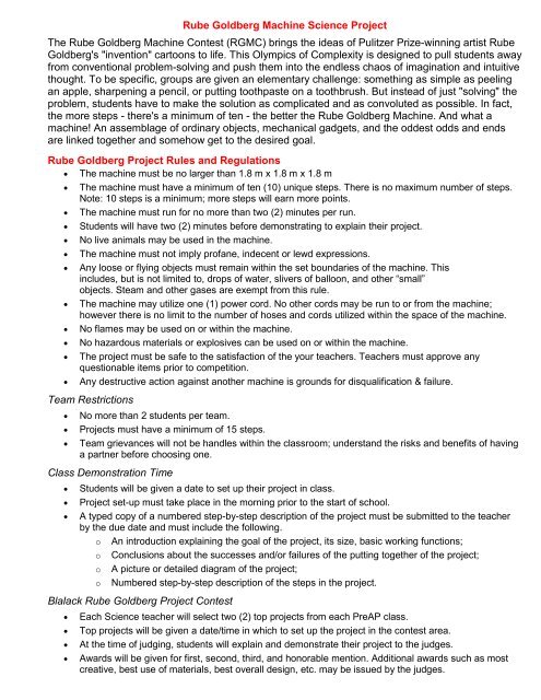 Rube Goldberg Machine Science Project