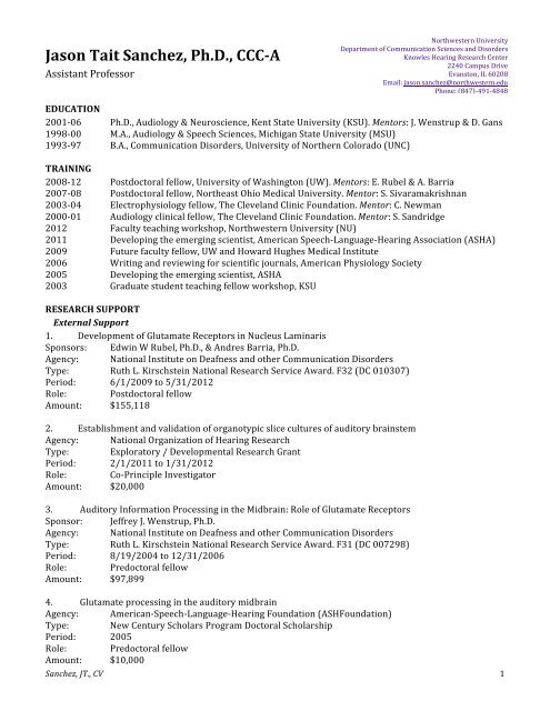 Curriculum Vitae - School of Communication - Northwestern University