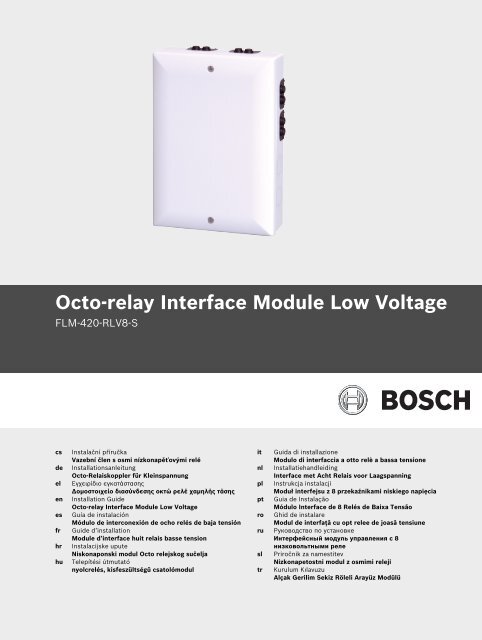 Octo-relay Interface Module Low Voltage - Bosch Security Systems