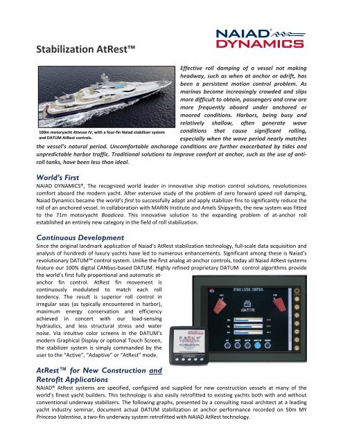 Stabilization AtRest™ - Naiad Marine Systems