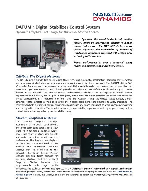 DATUM™ Digital Stabilizer Control System - Naiad Marine Systems