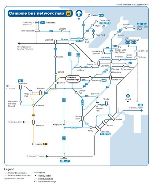Campsie bus network map - 131500