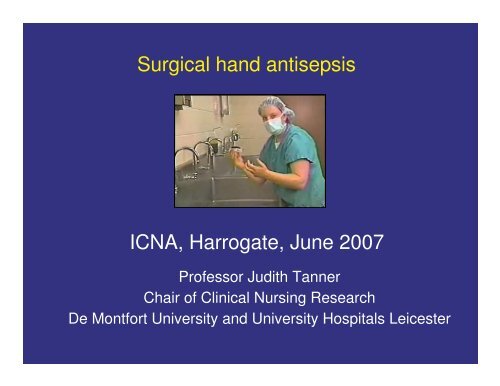 Surgical hand antisepsis - Infection Prevention Society