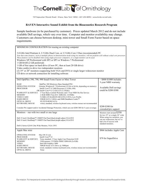 RAVEN Interactive Sound Exhibit from the Bioacoustics Research ...