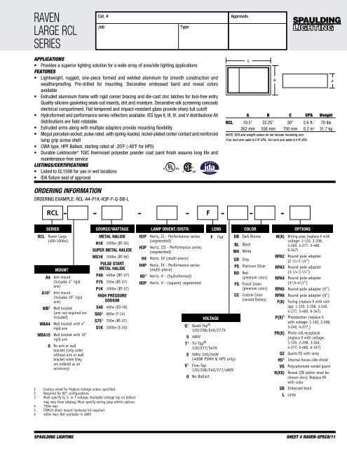 Spaulding Lighting Replacement Parts | Shelly Lighting