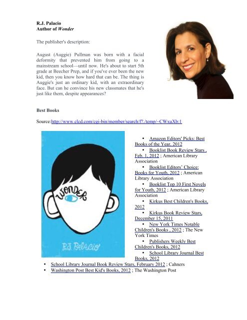 Wonder Rj Palacio Augusts Face