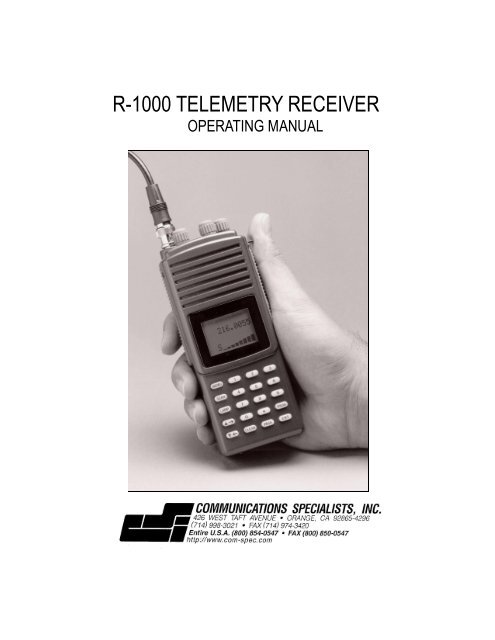 R-1000 TELEMETRY RECEIVER