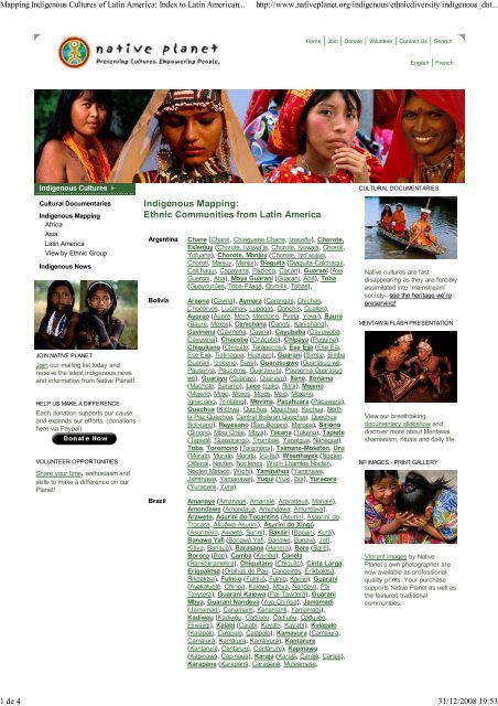 Indigenous Mapping: Ethnic Communities from Latin America