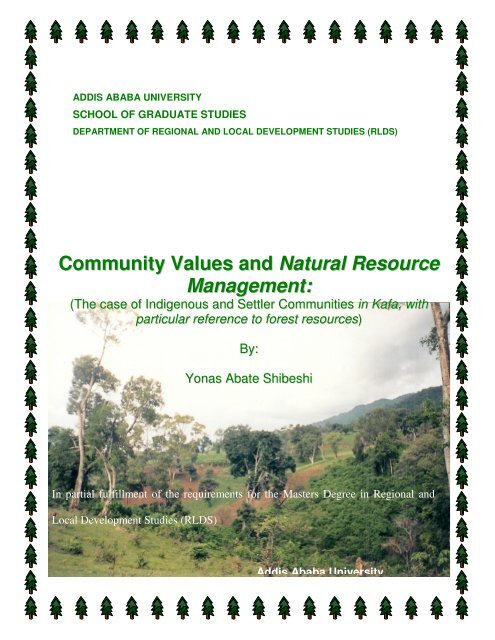 Community Values and Natural Resource Management: