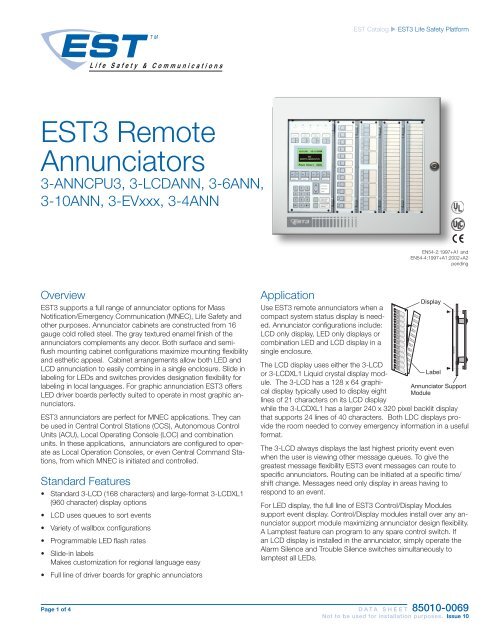 EST3 Remote Annunciators - Edwards UTCFS