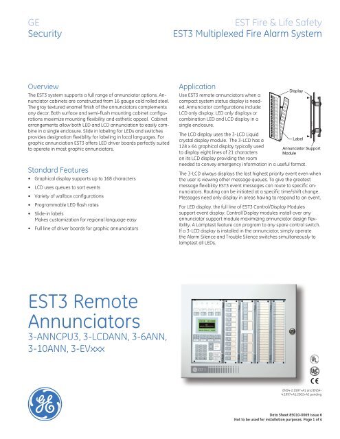 EST3 Remote Annunciators - UTC Fire & Security