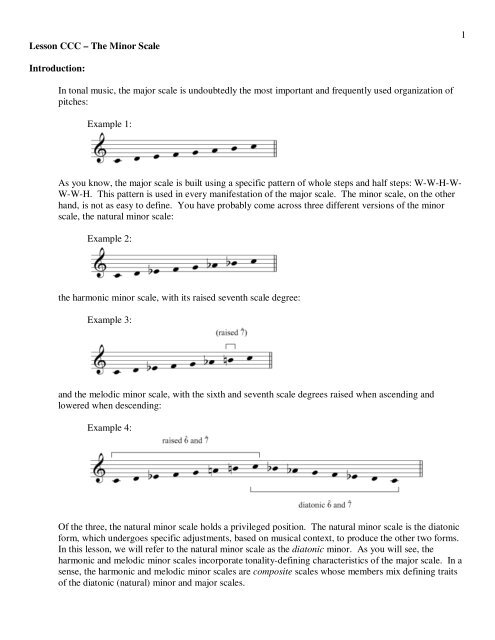 1 Lesson CCC – The Minor Scale Introduction - ANDREMOUNT.net