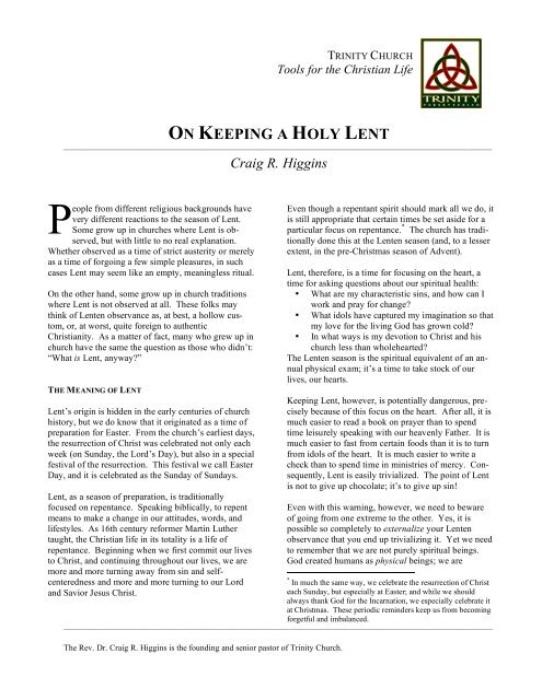 On Keeping A Holy Lent