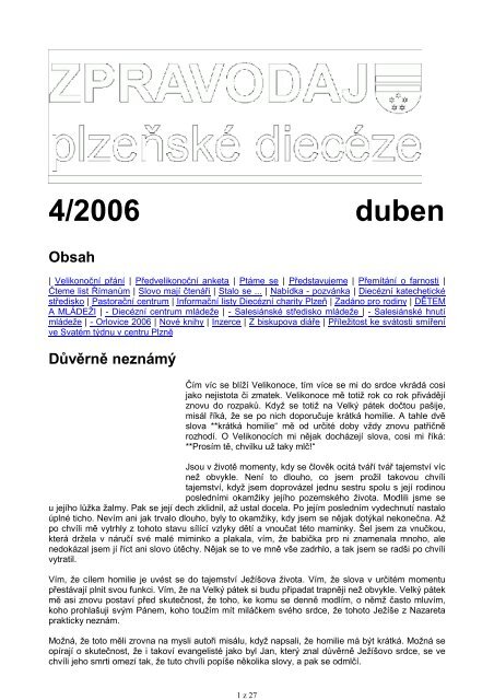 (Zpravodaj plze\362sk\351 diec\351ze duben 2006)